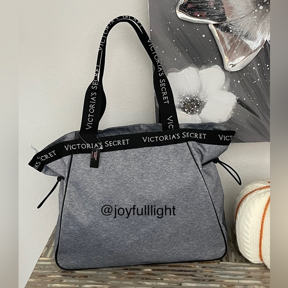 Victoria's Secret | Bags | Nwt Victorias Secret Logo Gray Marl Tote Gym Bag | Poshmark